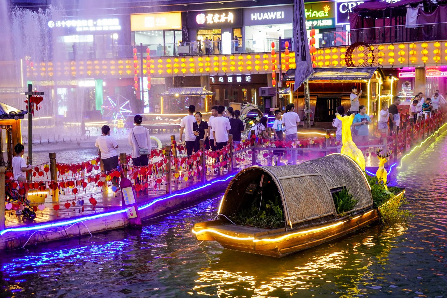 The floating night market