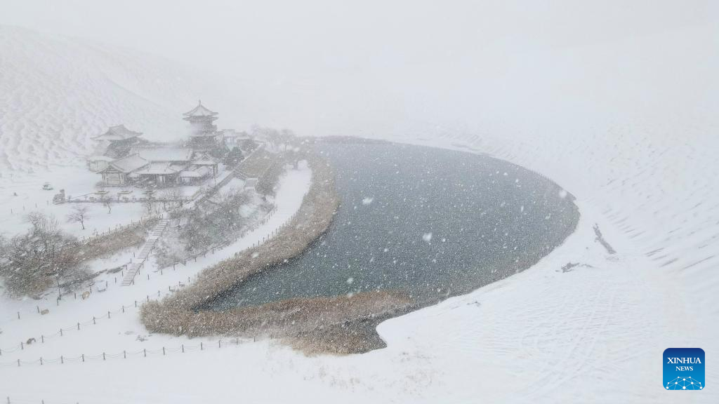 Snow scenery in Dunhuang, NW China