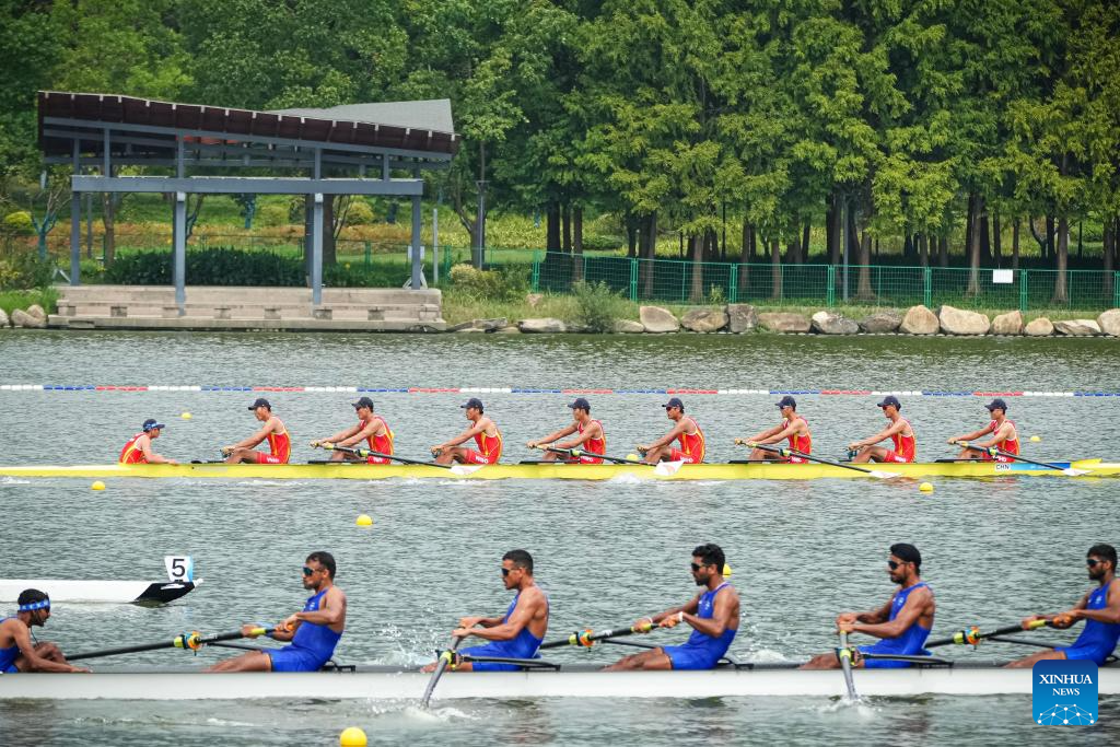 Highlights of rowing races at 19th Asian Games
